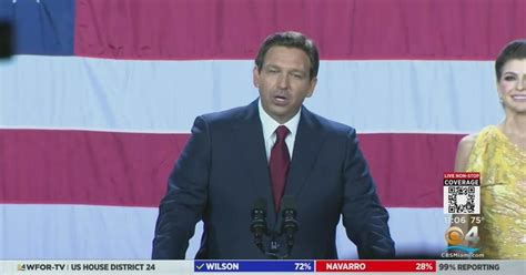 Ron Desantis Defeats Charlie Crist To Win Another Term In Office Cbs