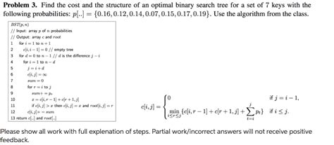 Find The Cost And The Structure Of An Optimal Binary