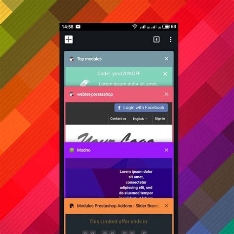 address bar tab color in mobile browser prestashop addons