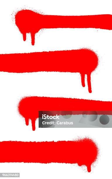 벡터 빨간색 스프레이 페인트 프레임입니다 낙서 스프레이 배너 세트 0명에 대한 스톡 벡터 아트 및 기타 이미지 0명 기물 파괴 더러운 Istock