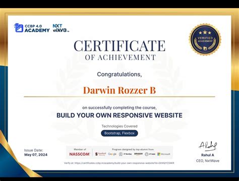 Darwin Rozzer B On Linkedin Webdevelopment Nxtwave Responsivedesign