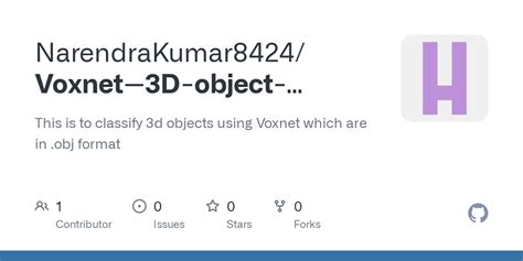 Github Narendrakumar8424voxnet 3d Object Classification This Is To Classify 3d Objects
