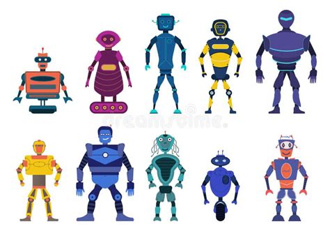 A Robot Characters Transformer Toys Set Technology Stock Vector
