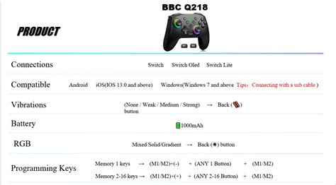 Wireless RGB Switch Controller For Nintendo Switch OLED Lite Android IOS PC With Pro