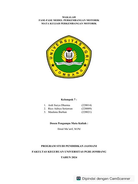Fase Fase Model Perkembangan Motorik Kelompok 7 Pdf