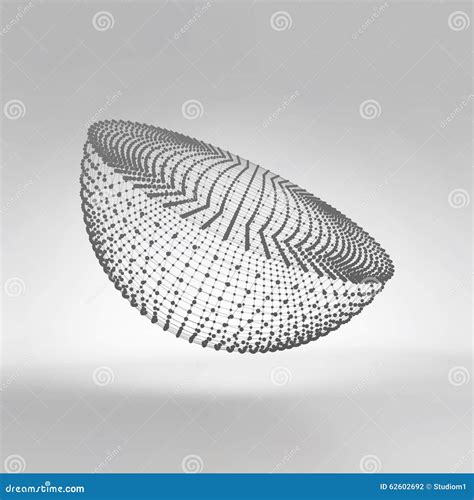 Half Sphere Molecular Lattice Connection Structure Stock Vector