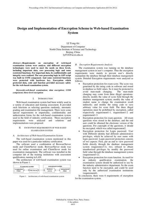 Pdf Design And Implementation Of Encryption Scheme In Web Based Examination System
