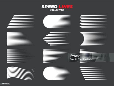 둥근 모서리가 있는 흰색 만화 또는 만화 스피드 라인 모션 효과가 있는 간단한 라인 만화책 디자인 요소 벡터 컬렉션 개체 그룹에 대한 스톡 벡터 아트 및 기타 이미지