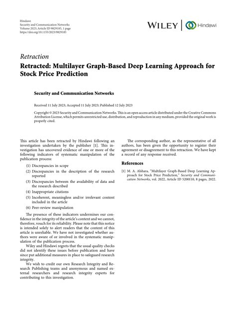 Pdf Retracted Multilayer Graph Based Deep Learning Approach For