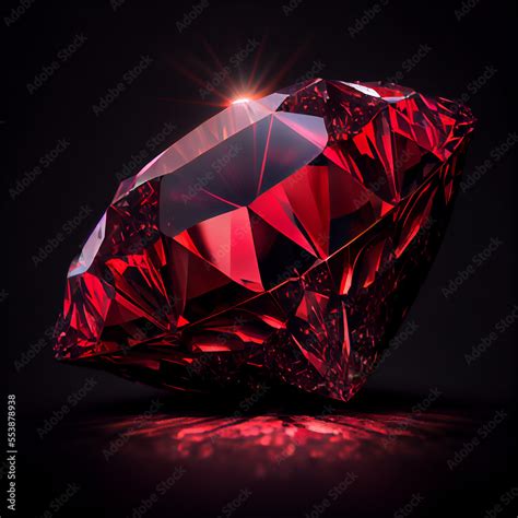 Shiny Crystal Ruby Gem Isolated On Black Background Natural Precious Mineral Stone Artistic