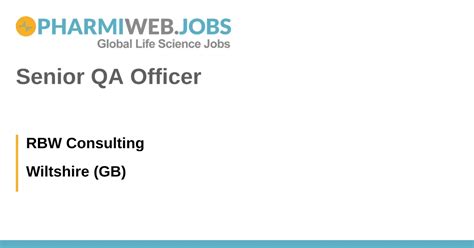 Senior Qa Officer Job With Rbw Consulting 1958655