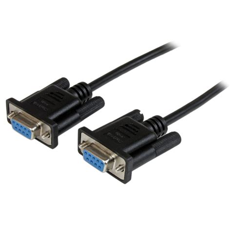 1m Black Db9 Rs232 Null Modem Cable F F Db9 Cables And Db25 Cables Sweden