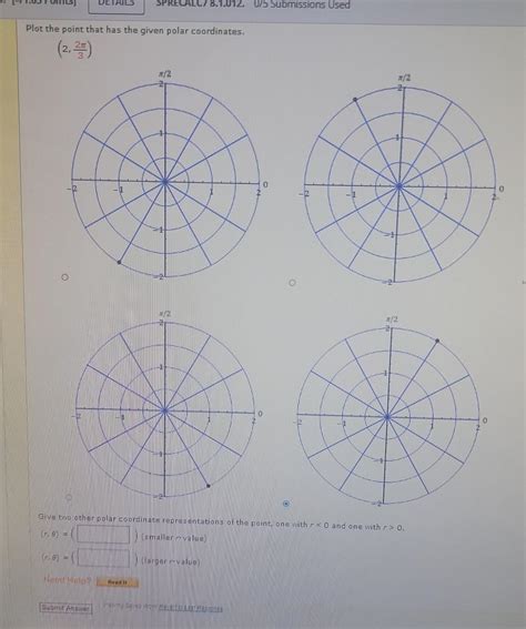 solved plot the point that has the given polar coordinates