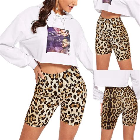 높은 스트레치 레오파드 인쇄 요가 반바지 레깅스 스포츠 여성 휘트니스 러닝 요가 바지 에너지 탄성 바지 스포츠 스타킹러닝 바지 Aliexpress