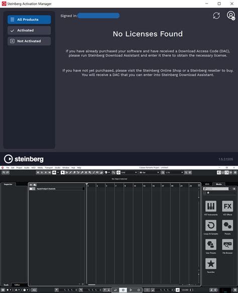 Does The No Licenses Found Appear In Steinberg Activation Manager Have Any Impact On Using