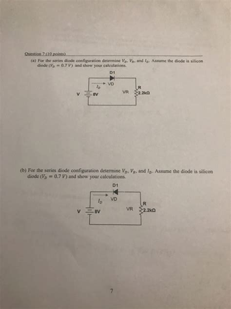 Solved A For The Series Diode Configuration Determine