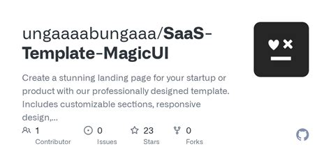 Github Ungaaaabungaaa Saas Template Magicui Create A Stunning