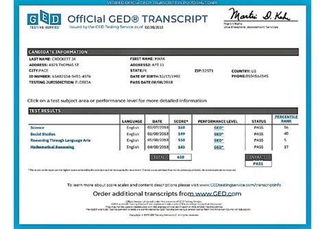 Ged Transcript Pdf