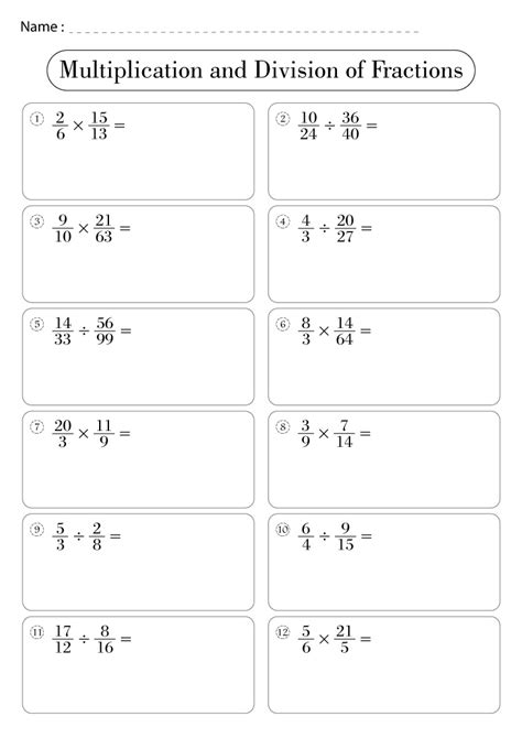 Dividing Fractions Free Images Worksheet Download And Print Now
