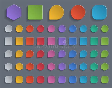 Color Rounded Square Buttons Stock Vector Illustration Of Colorful