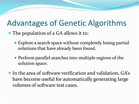 Ppt Investigating The Performance Of Genetic Algorithm Based Software