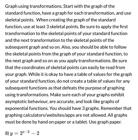 Solved Graph Using Transformations Start With The Graph Of