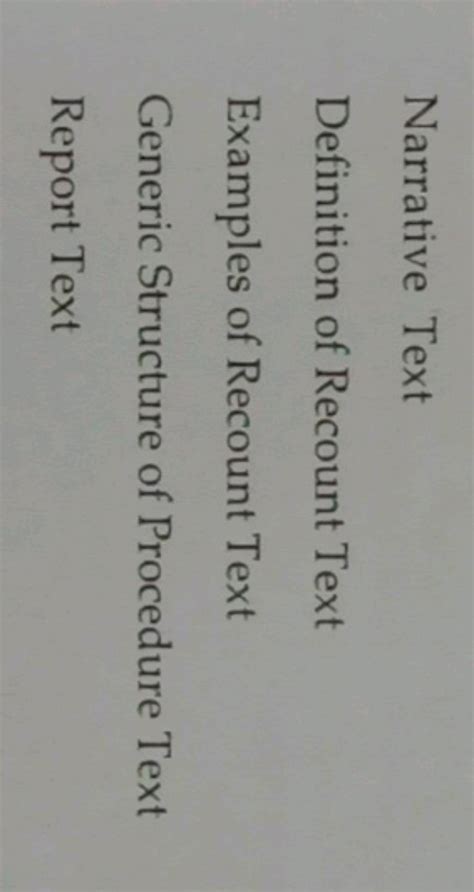 Narrative Textdefinition Of Recount Textexamples Of Recount Textgeneri
