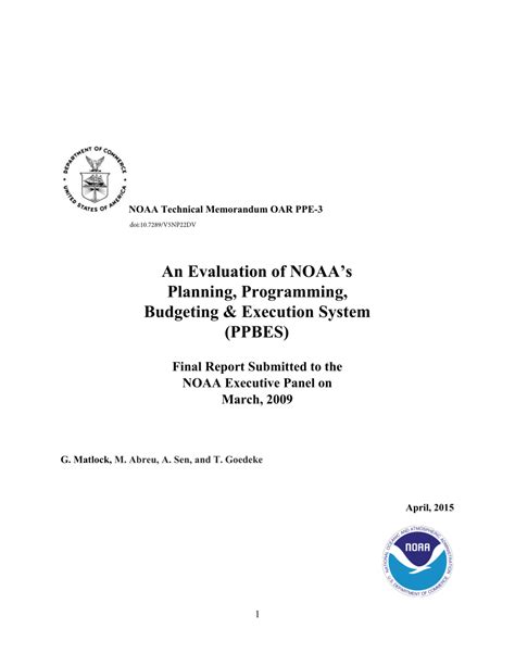Pdf An Evaluation Of Noaas Planning Programming Budgeting