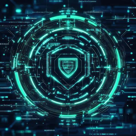Futuristic Cyber Security Interface With A Shield Symbol Premium Ai Generated Image