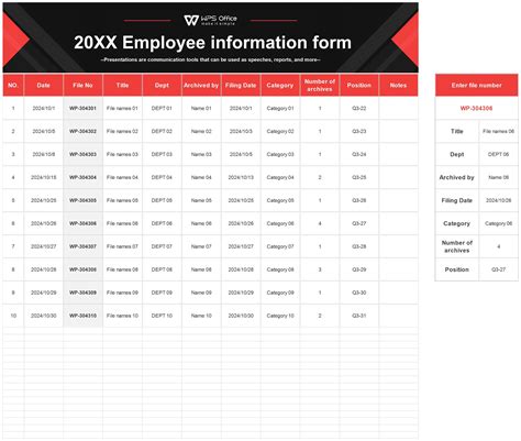 EXCEL Of Employee Information Form Xlsx WPS Free Templates