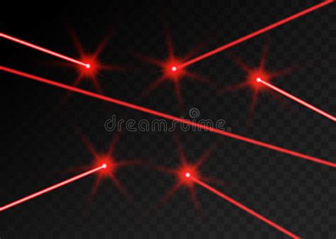 Laser Beam Red Light Vector Laser Beam Line Ray Glow Effect Energy