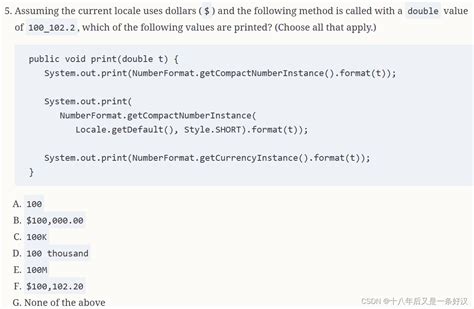 Ocp Java17 Se Developers 复习题11 Csdn博客