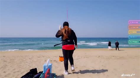 클립 신입 섬소녀95 5짜 1수 황어 노숙해변 원투낚시 5두산🩷 Soop Vod