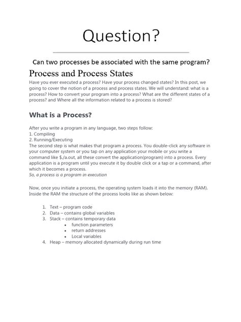 Os Process Pdf Process Computing Programming