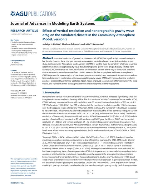 Pdf Effects Of Vertical Resolution And Non Orographic Gravity Wave