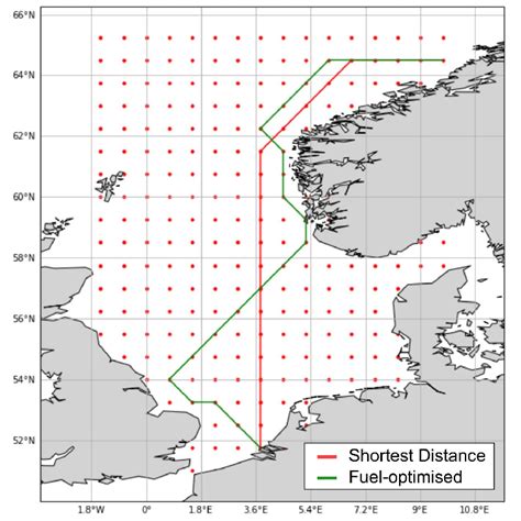 an example of the north sea route between trondheim and rotterdam the