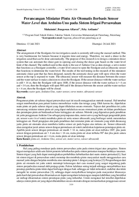 Pdf Perancangan Miniatur Pintu Air Otomatis Berbasis Sensor Water