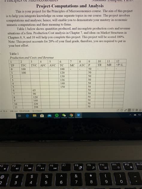 Solved Project Computations And Analysis This Is Your