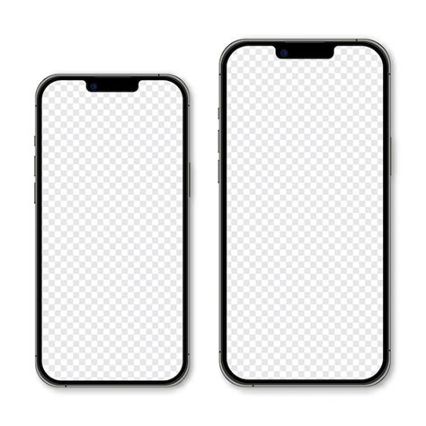 현실적인 모델 스마트 폰 스마트 폰 모형 장치 전면보기 그림자 벡터 일러스트와 함께 3d 휴대 전화 프리미엄 벡터