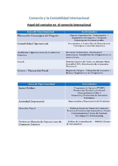 Comercio Y La Contabilidad Internacional Comercio Y La Contabilidad