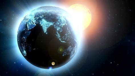 فوتیج کره زمین و خورشید