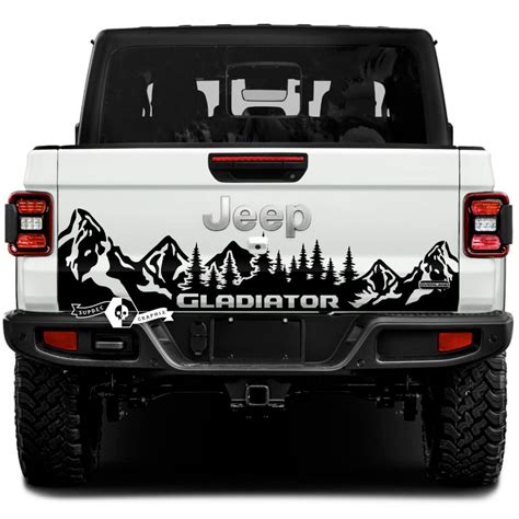 Jeep Gladiator Wrap Forest Mountains Decals Vinyl Graphics Tailgate Bed