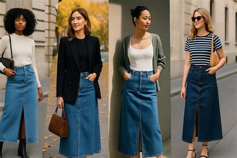 15 Denim Maxi Skirt Outfit Ideas For Every Season And Style