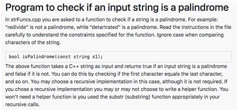 Solved Program To Check If An Input String Is A Palindrome