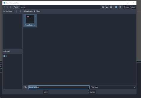 C Selecting An Error Makes A Save Resource As Menu Appears When