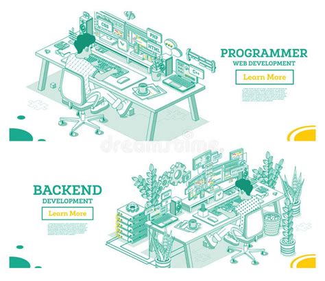 An Developer Sit In Chair Working On Computer Create Website Application Using Programming