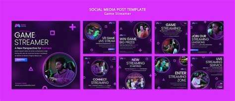 평면 디자인 게이머 스 트리머 템플릿 무료 Psd 파일