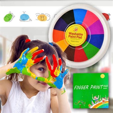 Комплект за рисуване с пръсти 12 цвята книжка за оцветяване Emag Bg