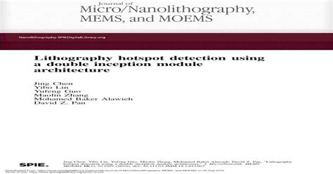 Pdf Lithography Hotspot Detection Using A Double Inception Publications Papers