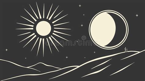 Sun And Moon Vector Day And Night Cycle Design Element Graphic Generative AI Stock Illustration